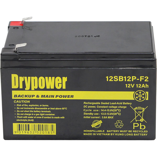 Drypower 12SB12P-F2 12V 12Ah Sealed Lead Acid Battery | Batteries Direct