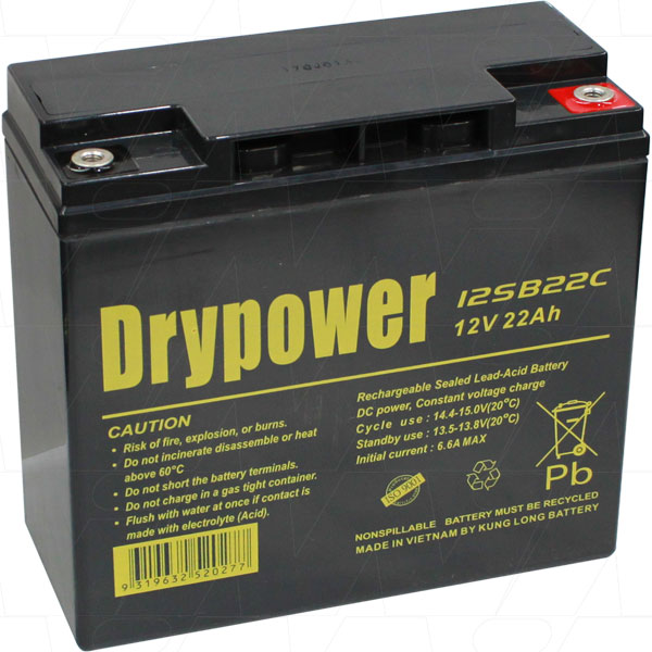 Drypower 12SB22C 12V 22Ah Sealed Lead Acid Battery