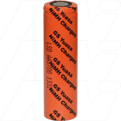 GS-Yuasa NiMH 1.2V 1.65Ah Industrial Standard Cylindrical Battery Short ...
