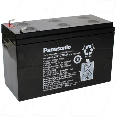 Panasonic LC-R127R2P 12V 7.2Ah Sealed Lead Acid Battery