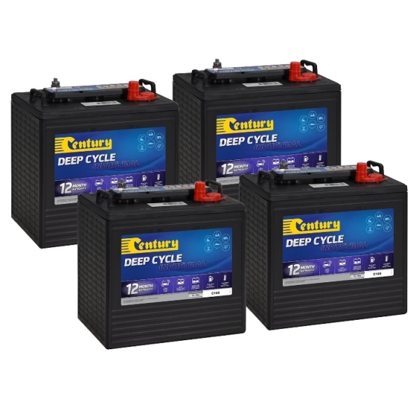 Century C105 6V 225Ah Deep Cycle Industrial Battery (Set of 4 batteries ...