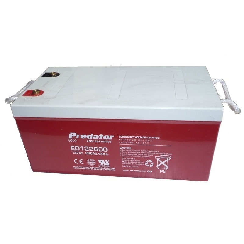 Predator ED122600 12V 260Ah AGM Deep Cycle Battery | Batteries Direct