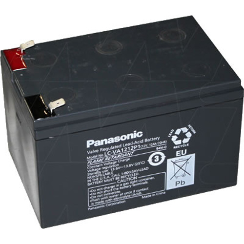 Panasonic LC-VA1212P1 12V 12Ah Sealed Lead Acid Battery (F2 Spade Terminal)