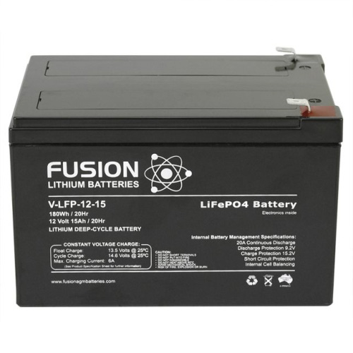 Fusion V-LFP-12-15 12V 15AH Lithium Deep-Cycle LiFePO4 Battery