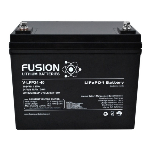Fusion V-LFP-24-40 24V 40AH Lithium Deep-Cycle LiFePO4 Battery ...