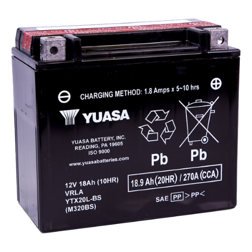 Yuasa YTX20L-BS Maintence Free VRLA Motorcycle & Powersport Battery ...